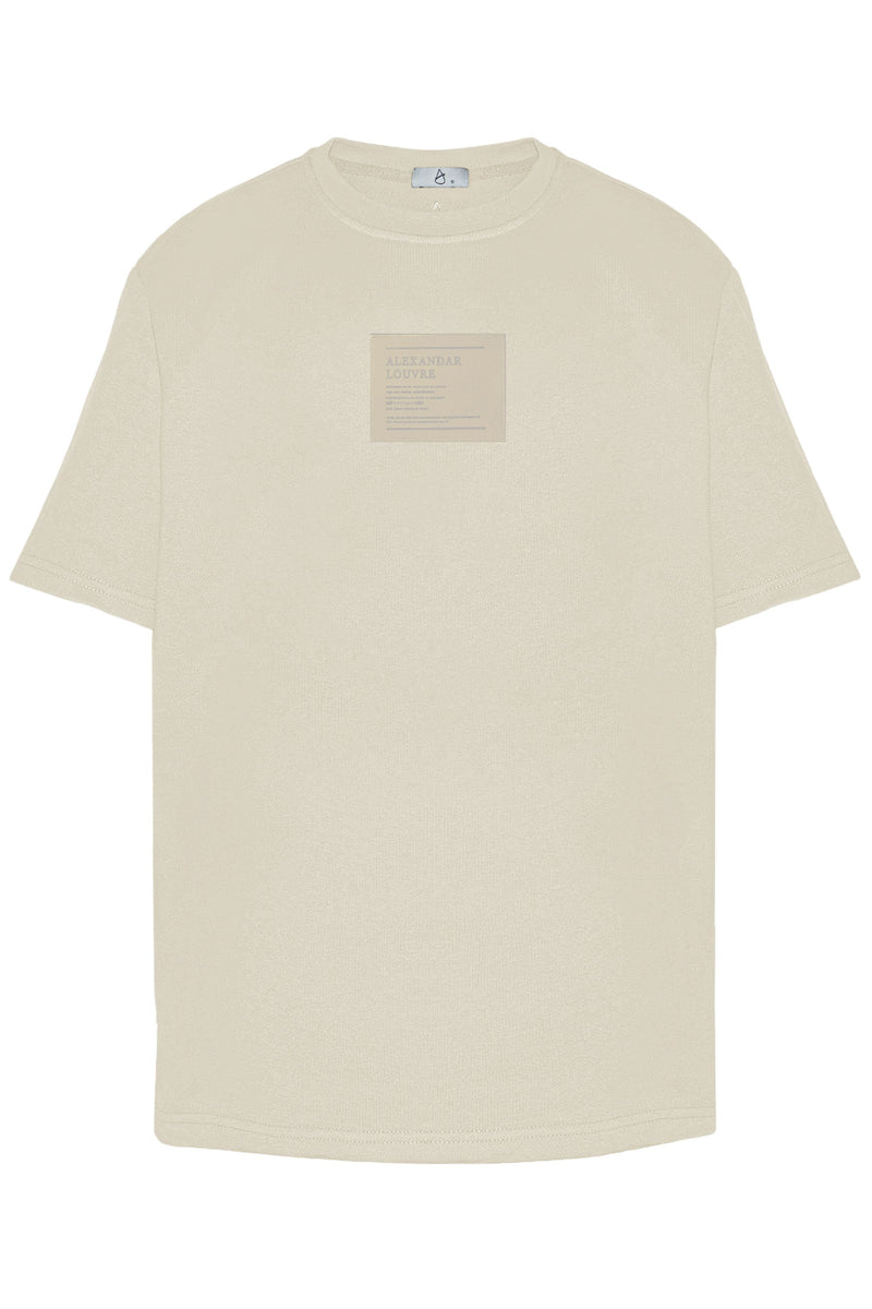 CREAM BADGE TEXTURED-T – Alexandar lovure